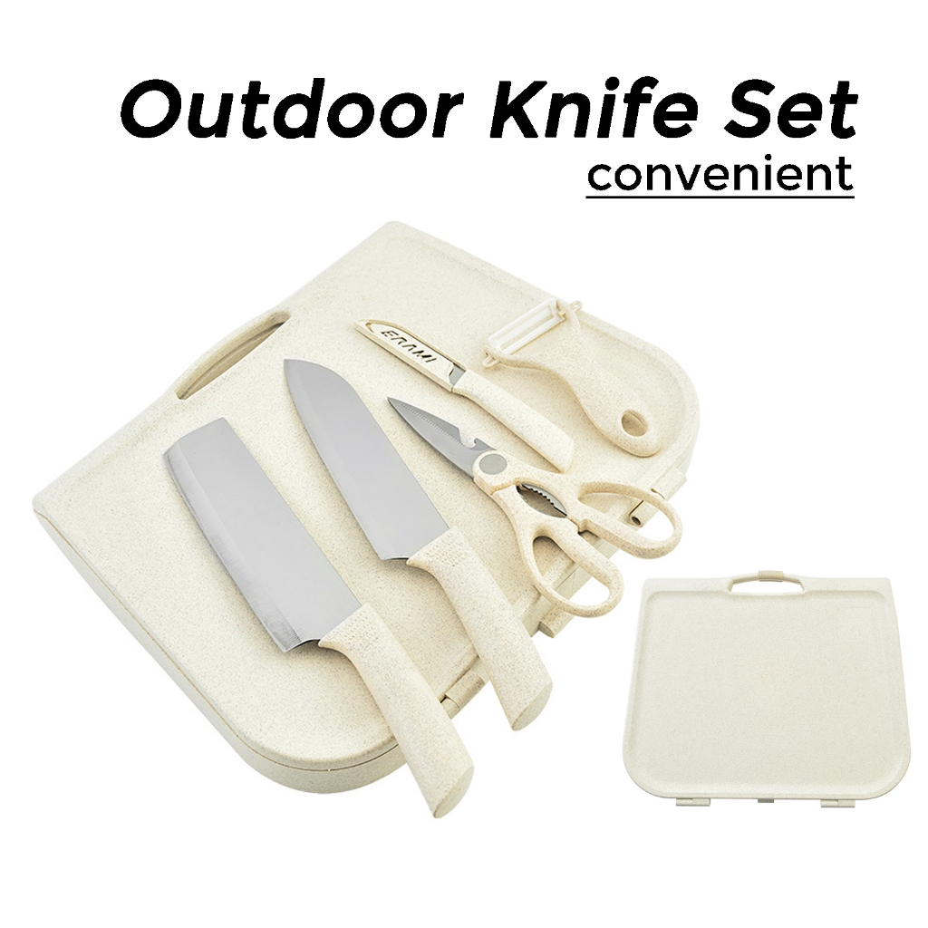 Outdoor Knife Set Premium Stainless Steel BBQ Knife Sets with Cutting ...