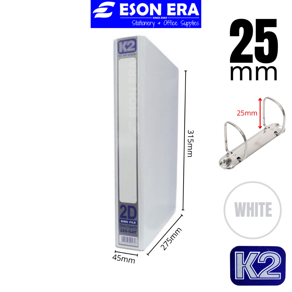 K2 2D PVC Ring File A4 25mm / 40mm / 50mm K2 GAT Colour File | Shopee Malaysia