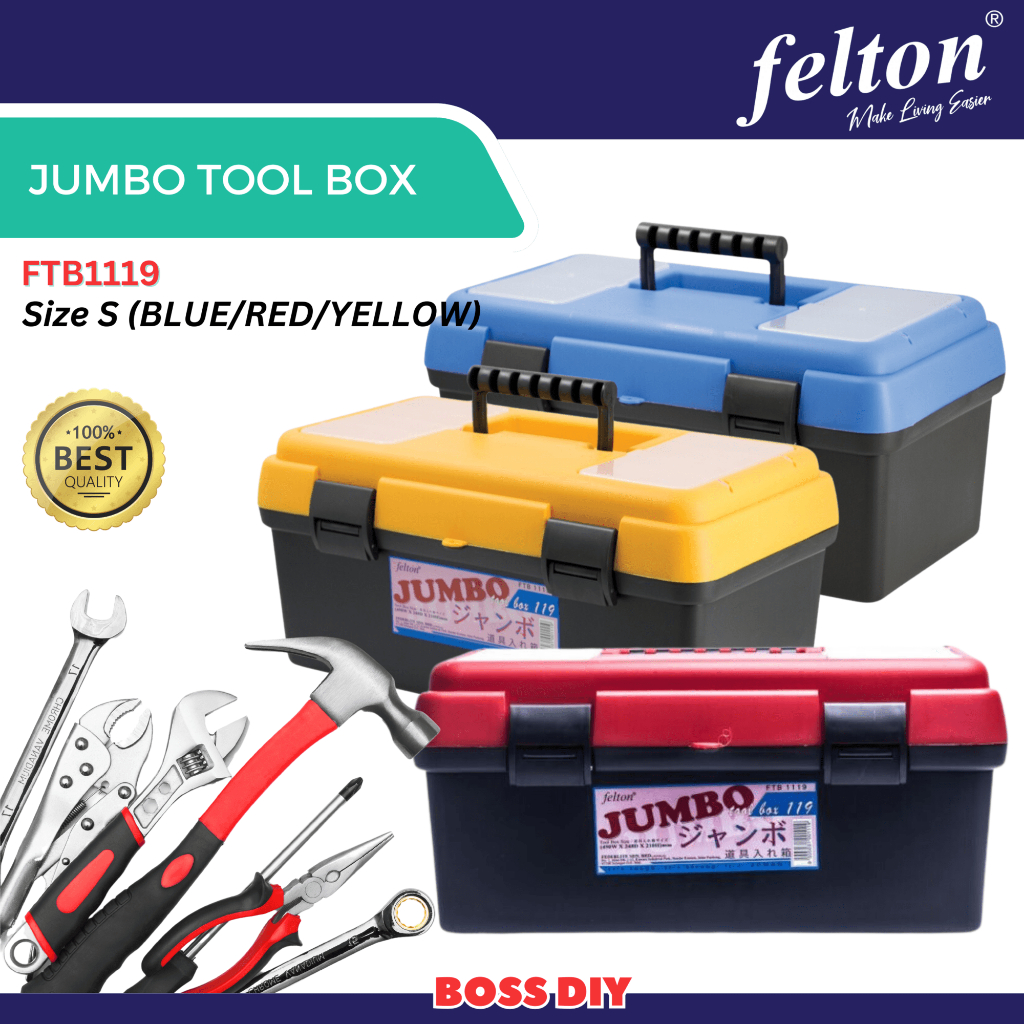 FELTON Jumbo Tool Box Storage Kotak Simpan Alatan FTB1119 | Shopee Malaysia