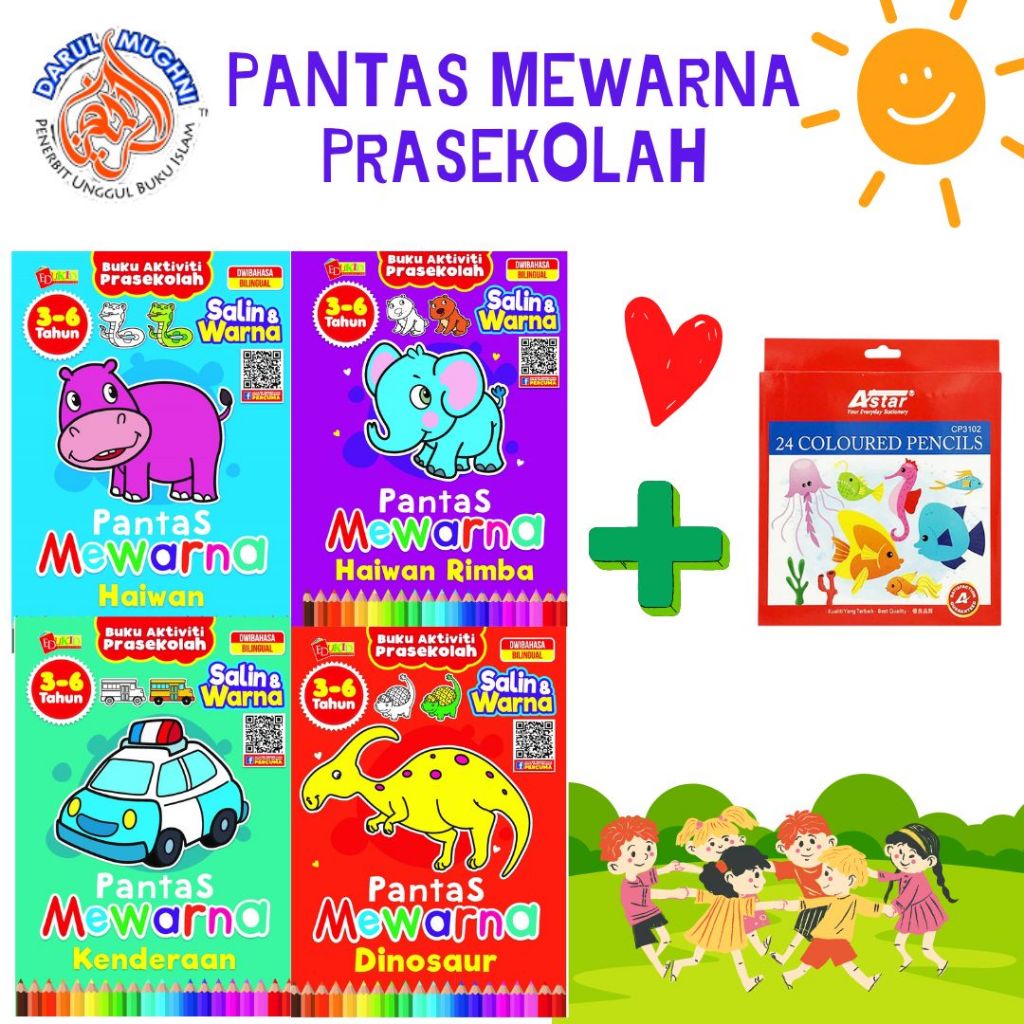 SET Buku Mewarna Kanak Kanak - colouring set - pantas - warna ...