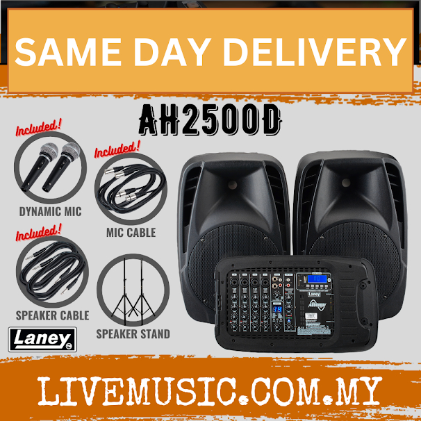 Laney Audiohub AH2500D Powered Portable PA System With Speaker Stand ...