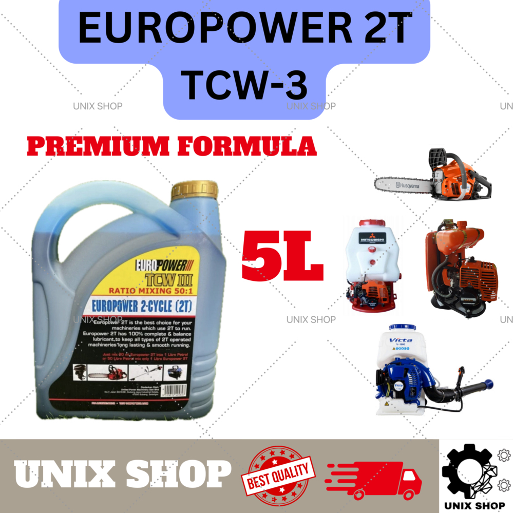 Minyak 2T Europower 2T TCW-3 5 Liter (Heavy Duty) 2T Mesin Rumput ...