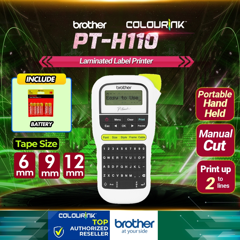 Brother P-Touch PT-H110 Portable Handheld Label Maker Printer ...