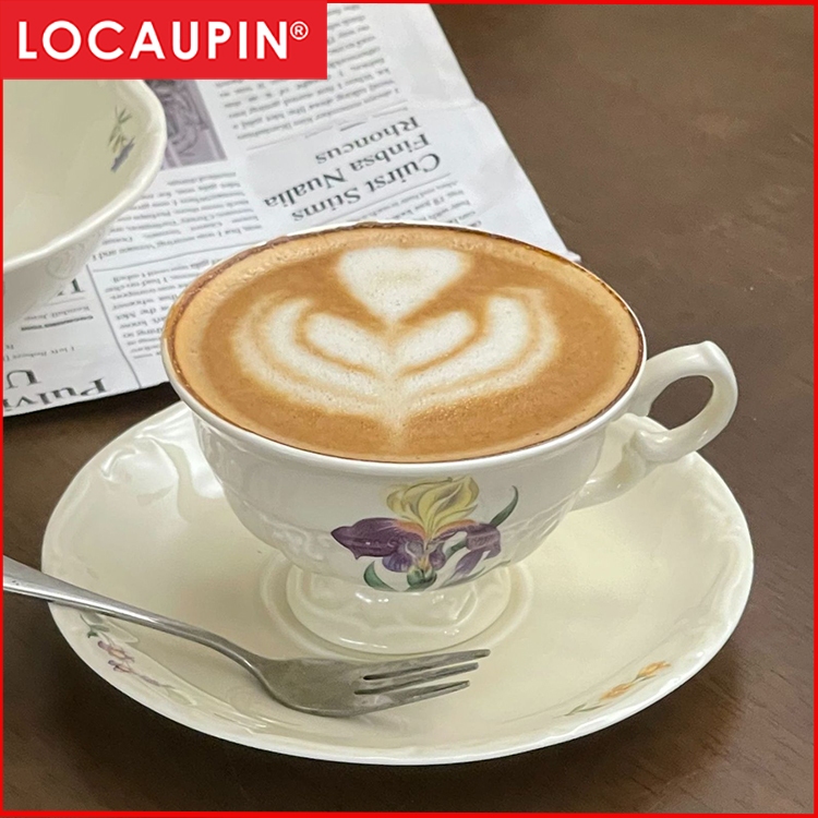 Locaupin Ceramic Tea Cups and Saucers, Cappuccino Cups, Coffee Cups ...
