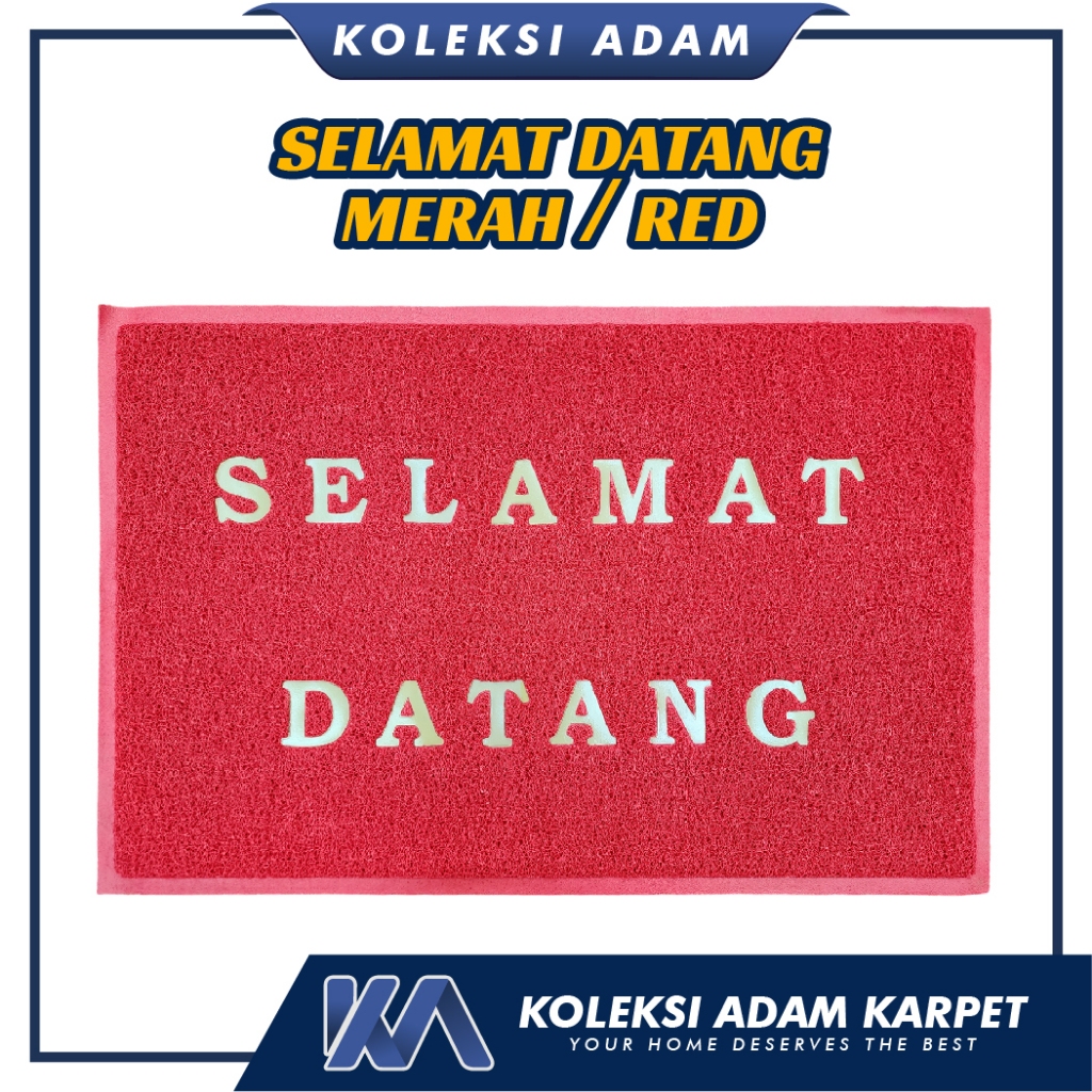Welcome Door Mat (60cm x 90cm) Synthetic Rubber Floor Mat / Alas Kaki ...