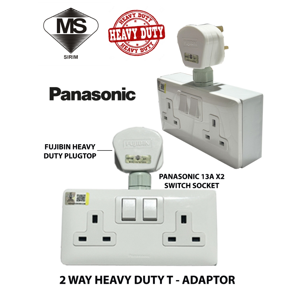 PANASONIC Plug Top Heavy Duty i 2 Ways 2 Gang Switch Socket Wall Type T ...