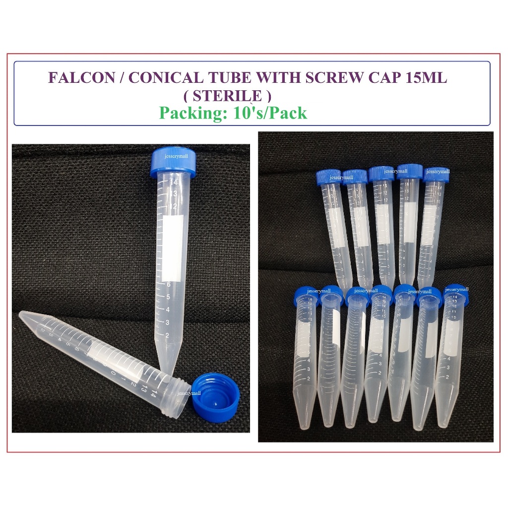 FALCON / CONICAL / CENTRIFUGE TUBE WITH SCREW CAP ( STERILE ) 15ML : 10 ...