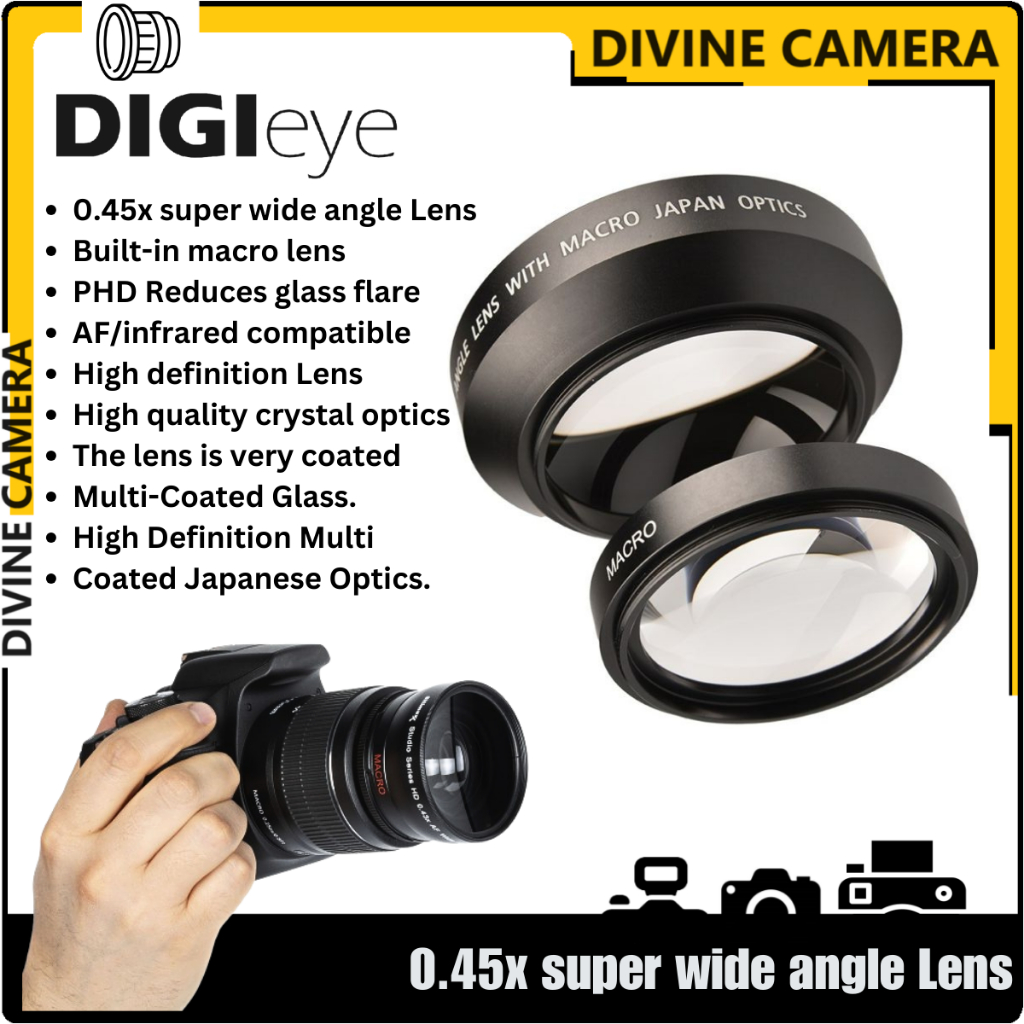 DIGIeye 0.45x Wide Angle Lens Converter with Macro Lens | Shopee Malaysia