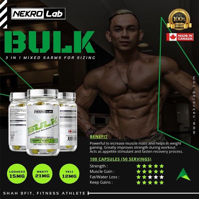 SARMS BULK Nekro Lab [LGD4033 + MK677 + YK11] 100 Capsules 3in1 Mixed ...