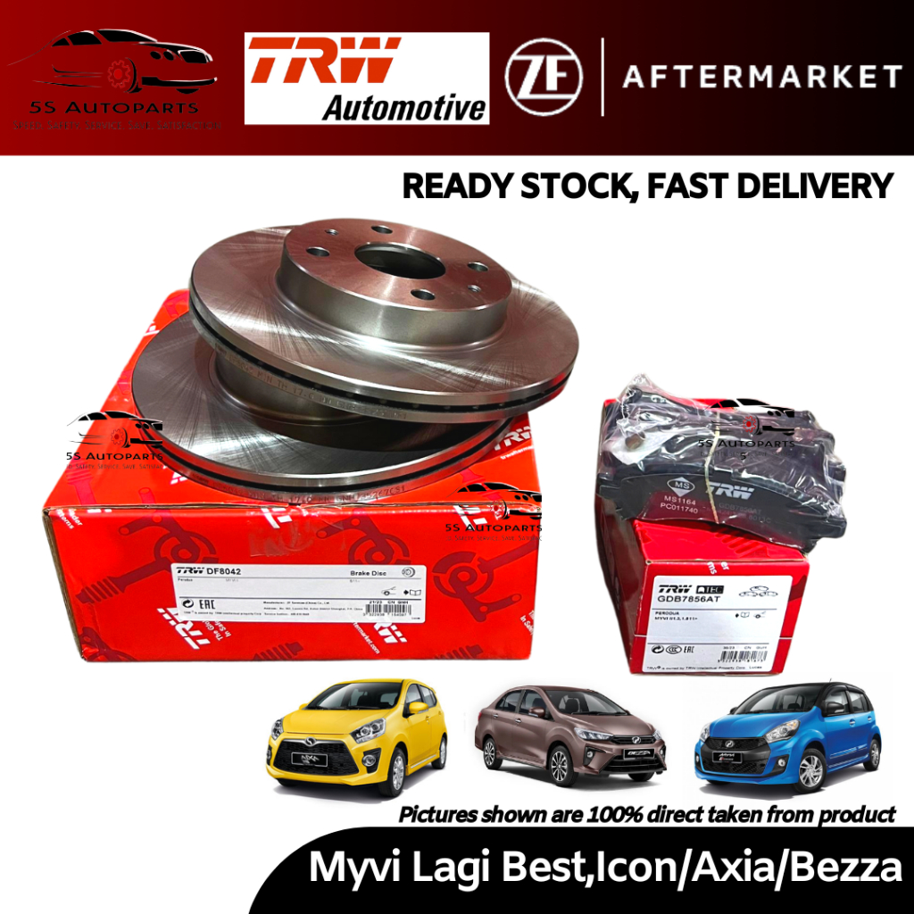 TRW Perodua Myvi Lagi Best, Axia, Bezza Front (Depan) Disc Rotor (2 PCS ...