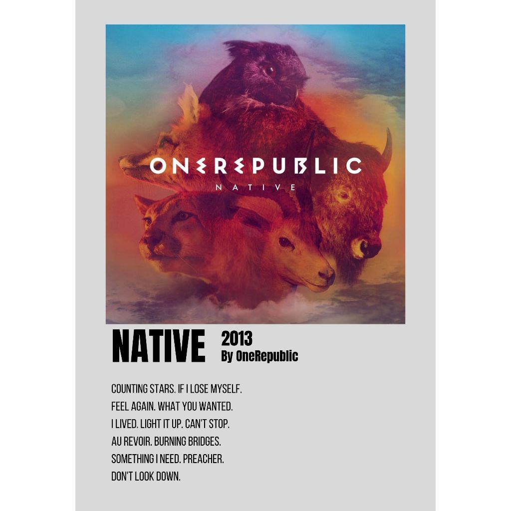 Album Cover Poster Native by OneRepublic | Shopee Malaysia