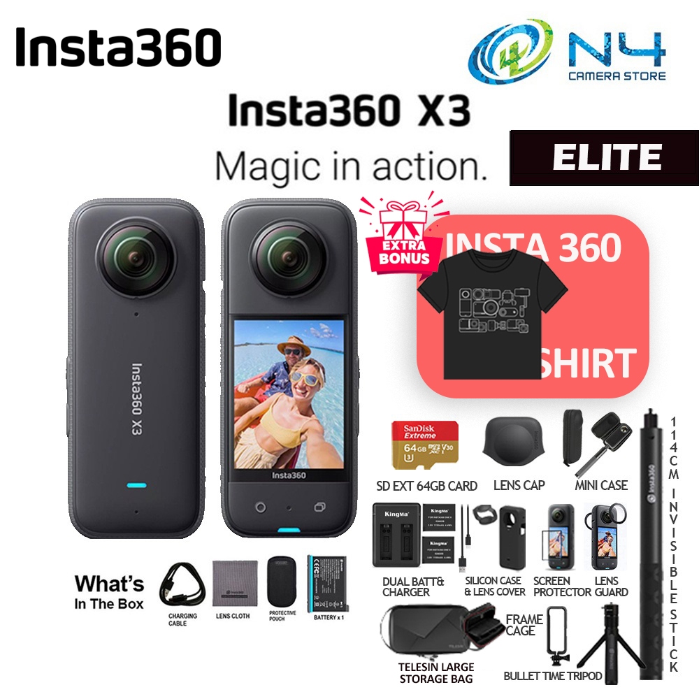 Insta360 X3 / Insta360 One X3 / Insta360 OneX3 5.7K Video 72MP Photo ...