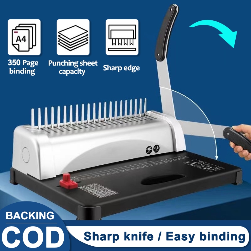 Comb Binding Machine Heavy Duty A4 Size 21 Holes Plastic Comb Binding ...