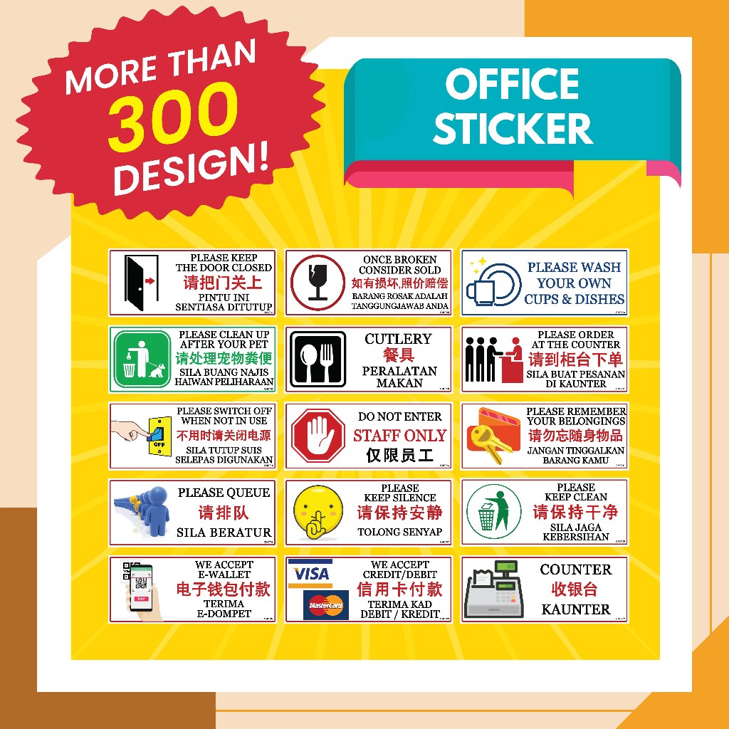 [OFFER] Big Size Office Shop Signage (12x29.5cm) Cashier, Please Queue ...