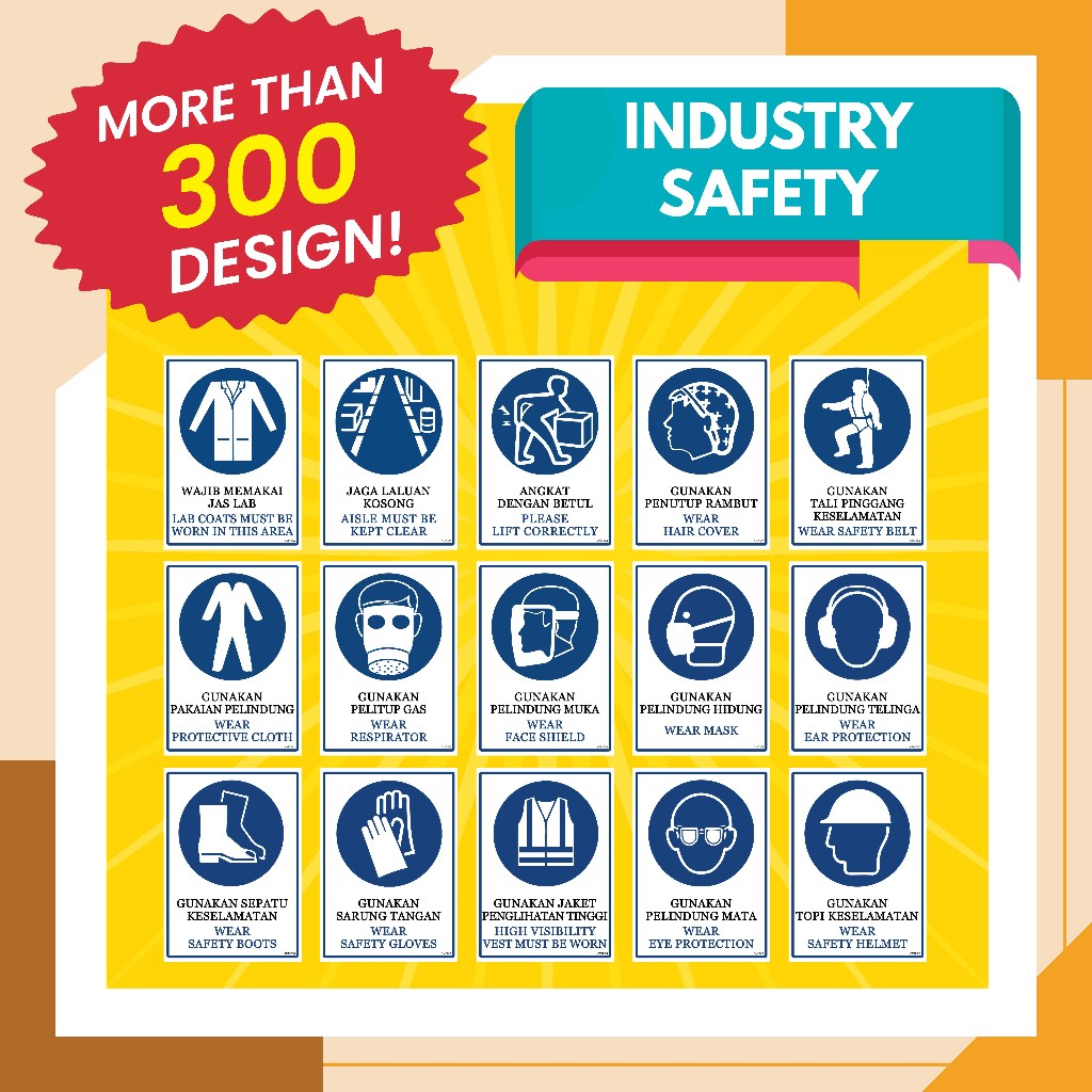 [OFFER] Big Size Sign Sticker Stickers (24.5x17.5cm) Safety First ...