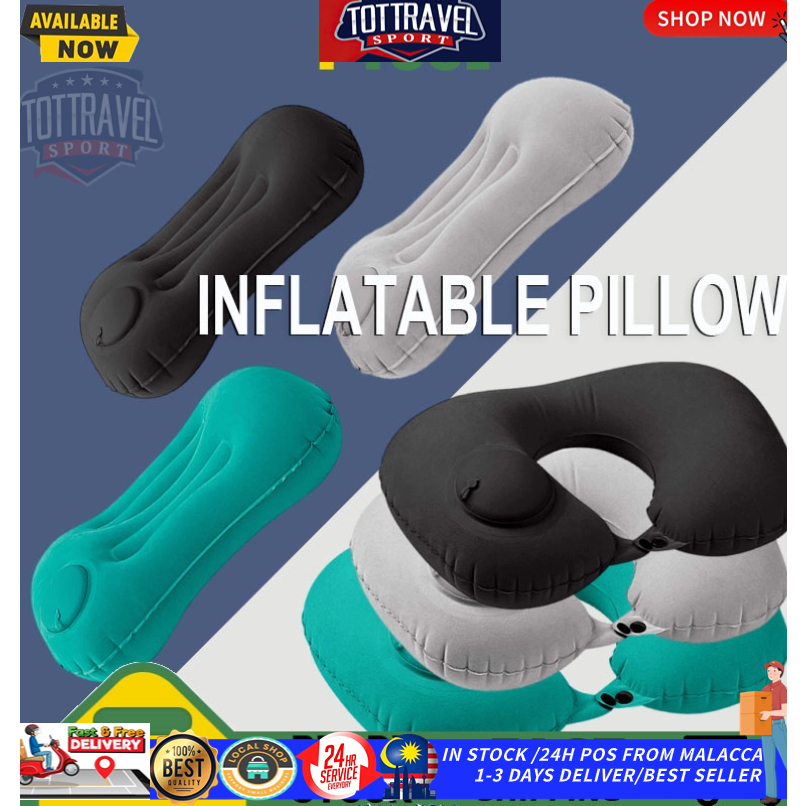 Portable travel Pillow Inflatable bantal PVC Air Pillows Camping Sleep ...