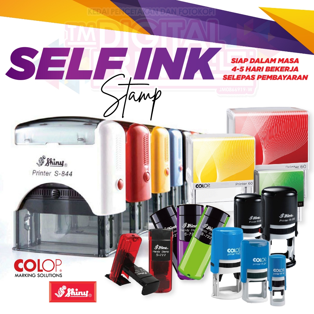 Self Ink Untuk Cop Company / Sekolah / Produk / etc | Shopee Malaysia