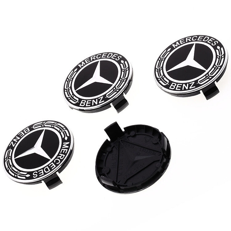 Mercedes Benz AMG 75mm Wheel Cap Center Hub Rim Wheat Black Cap For ...