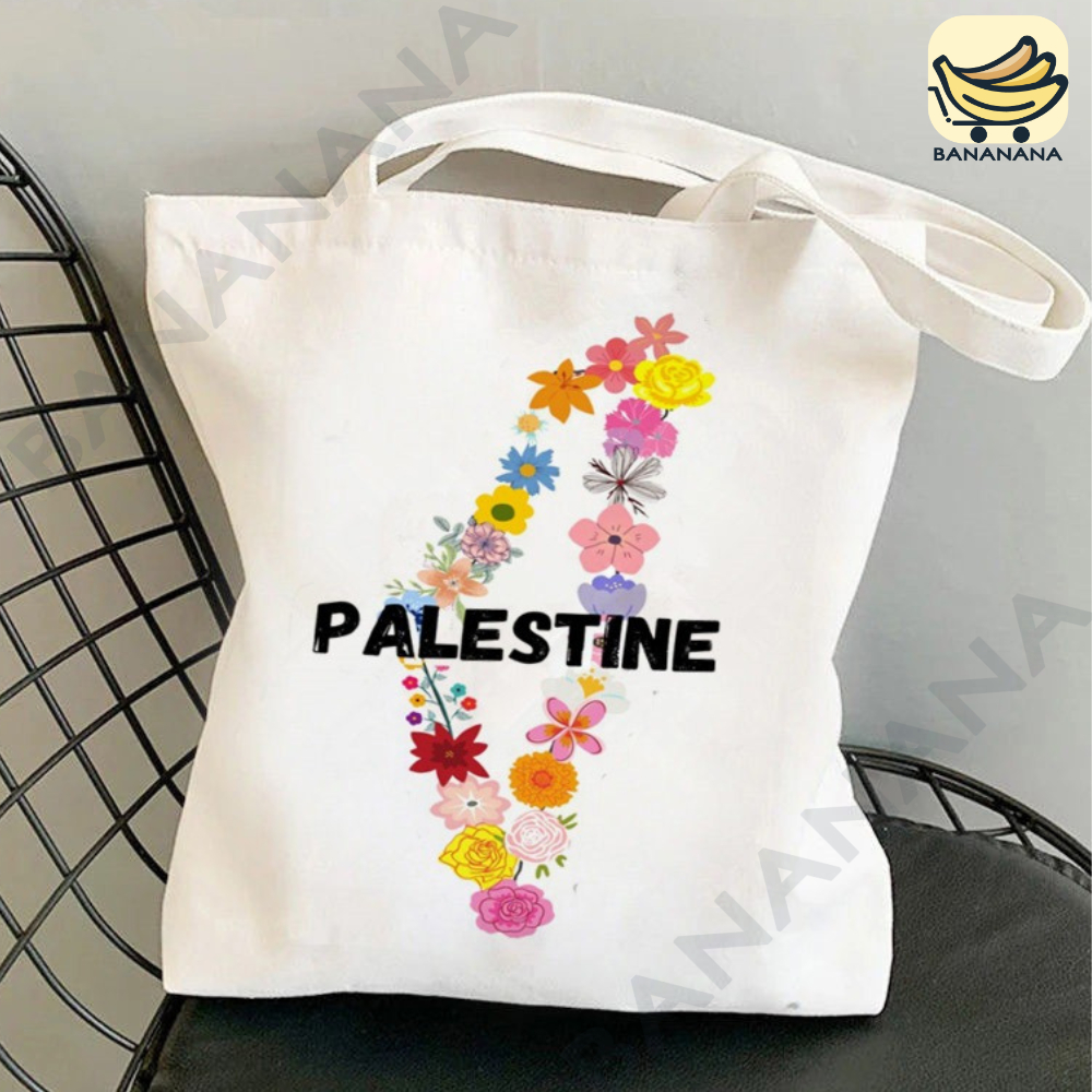 Free Palestine Tote Bag Tebal Gaza Freedom Palestinian Reusable Canvas ...