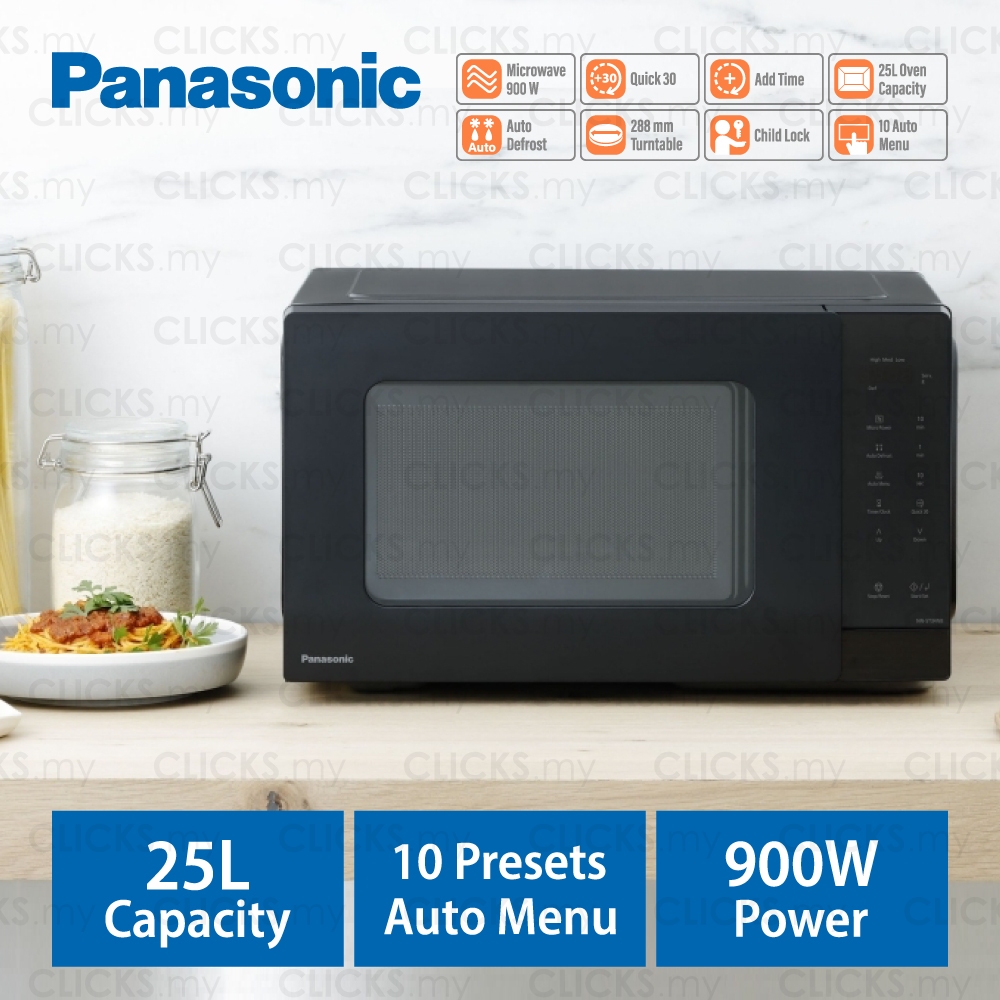 Panasonic 25L Solo Microwave Oven with 10 Presets Auto Menus 900W Power NN-ST34NBMPQ | Shopee ...