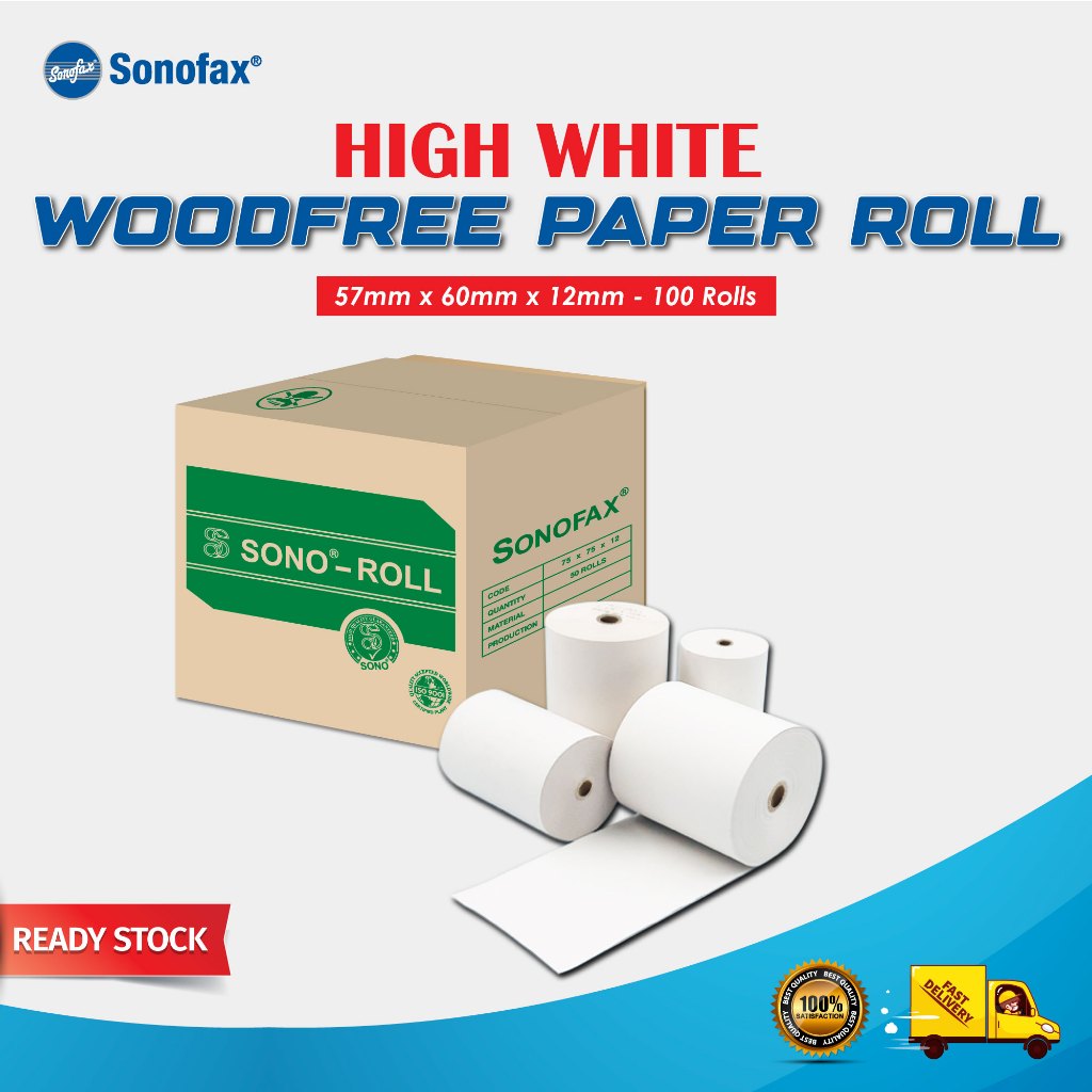 SONO-ROLL Woodfree Paper Roll/Dot Matrix Printer Paper 1 Ply - High ...