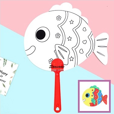 Kids DIY Own Fan Coloring kipas Graffiti Paint Warna kanak colouring ...