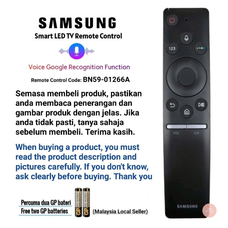 Samsung Smart LED TV Remote Control with Voice Recognition Function ...