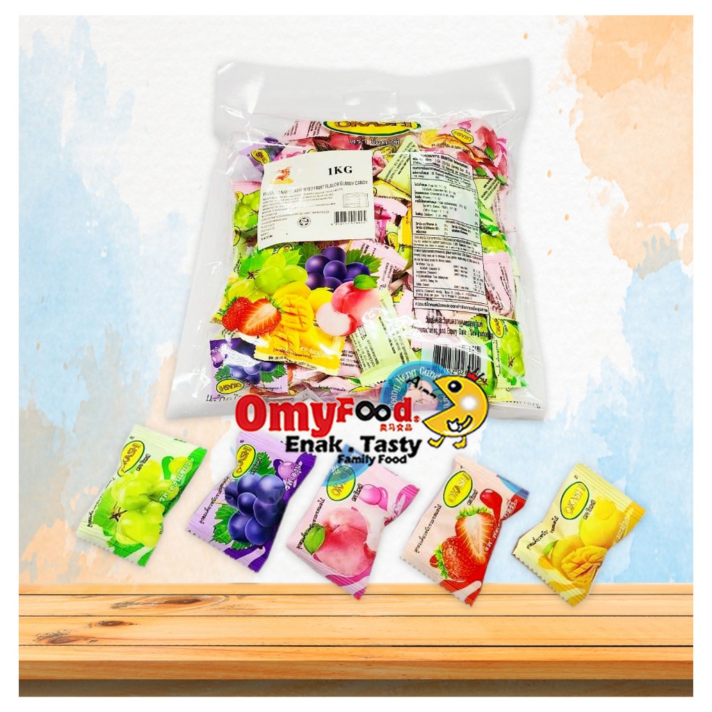 1kg Okashi Assorted Fruits Flavor Gummy Candy [OmyFood] | Shopee Malaysia