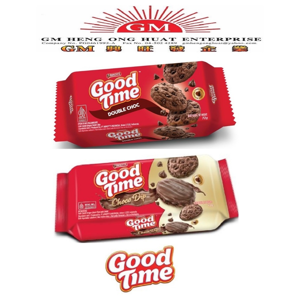 ARNOTT'S GOOD TIME Double Choc Choco Dip Chocochips Cookies 72g / 71g ...