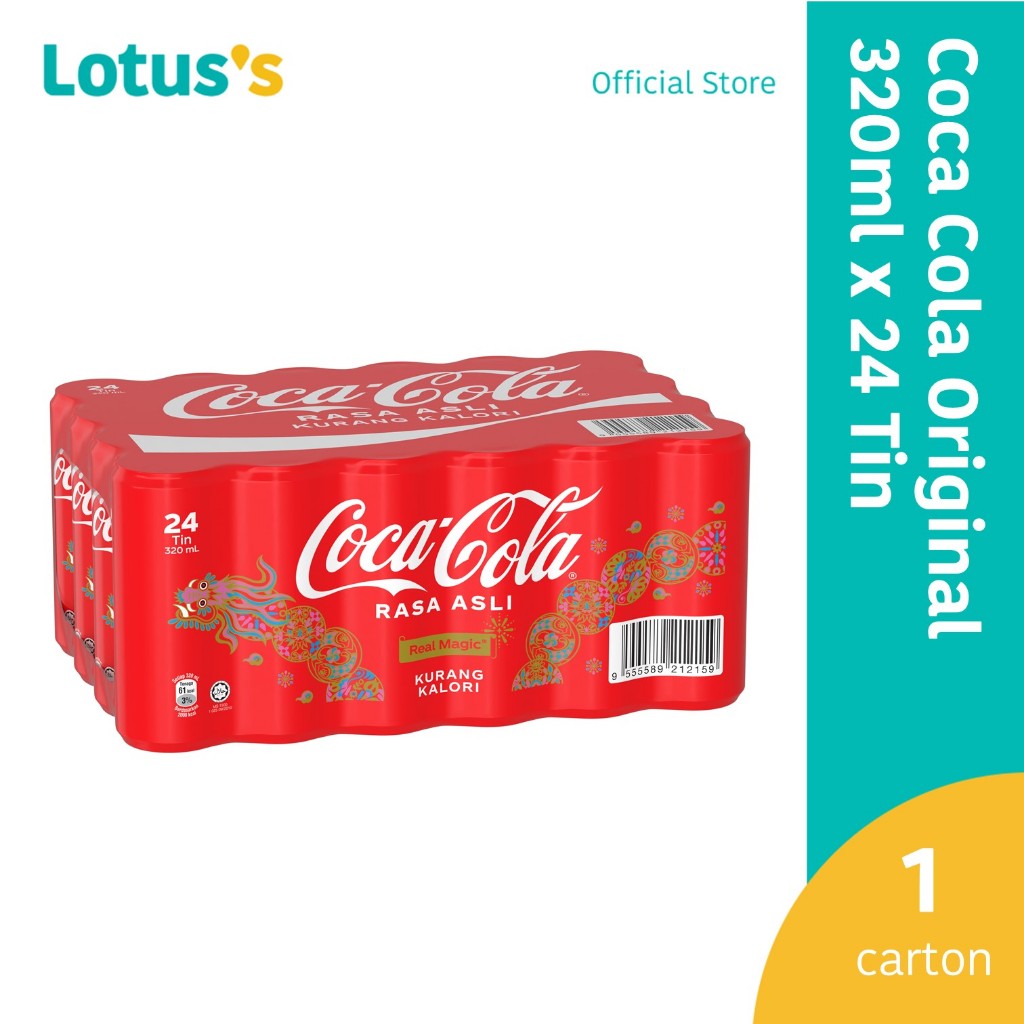 Coca Cola Original 320ml x 24 Tin (1 Carton) | Shopee Malaysia