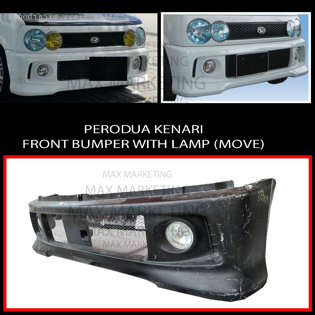 B0709 PERODUA KENARI FRONT BUMPER WITH LAMP (MOVE) FIBERGLASS BODYKIT ...