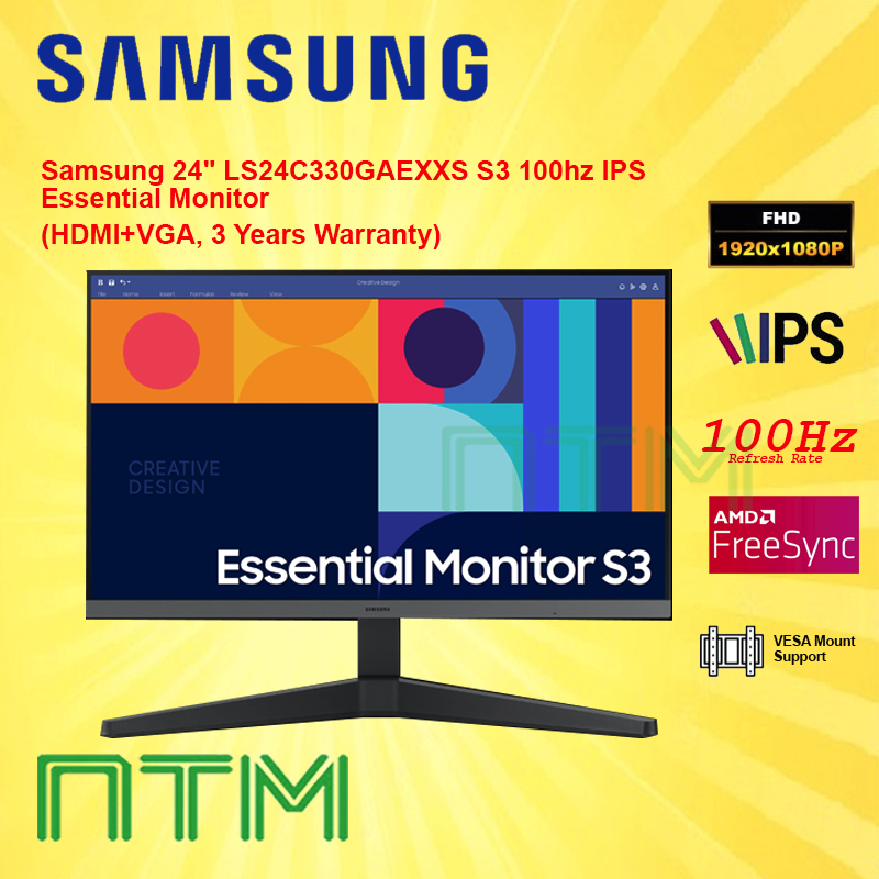 Samsung LS24C330GAEXXS 24" / LS27C330GAEXXS 27" IPS FHD 100Hz Monitor ...