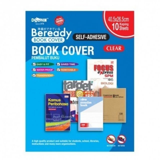 Self Adhesive Book Wrapper 10 sheets (3 sizes) / Sticker Book Cover ...