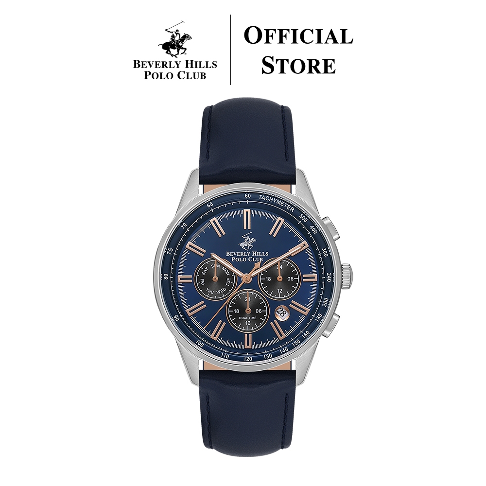 Beverly Hills Polo Club BHPC Men's Leather Quartz Watch BP3550X ...