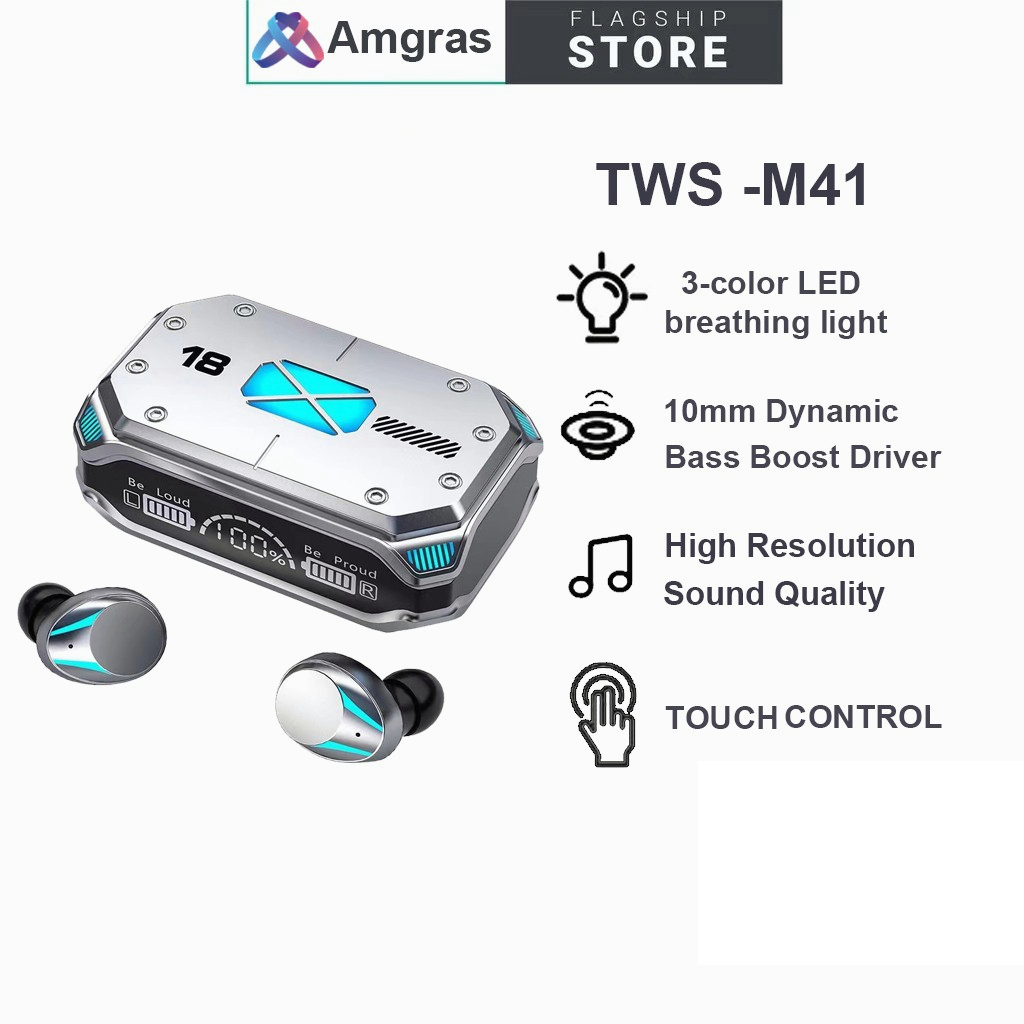 TWS 5.3 Bluetooth Earphones Wireless Earbuds M41 M10 LED Display Touch ...
