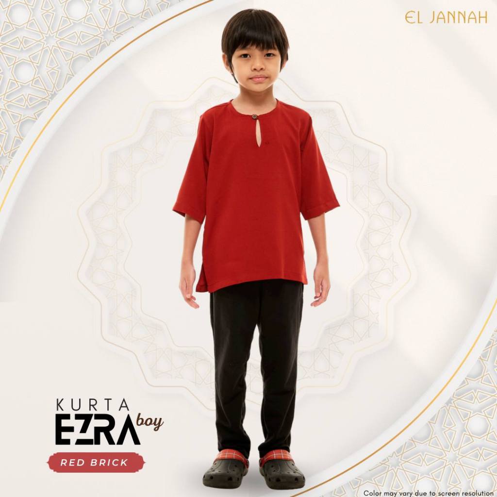 Kurta Boy Ezra Red Brick Merah Bata Kurta Budak Kanak Kanak Lelaki ...