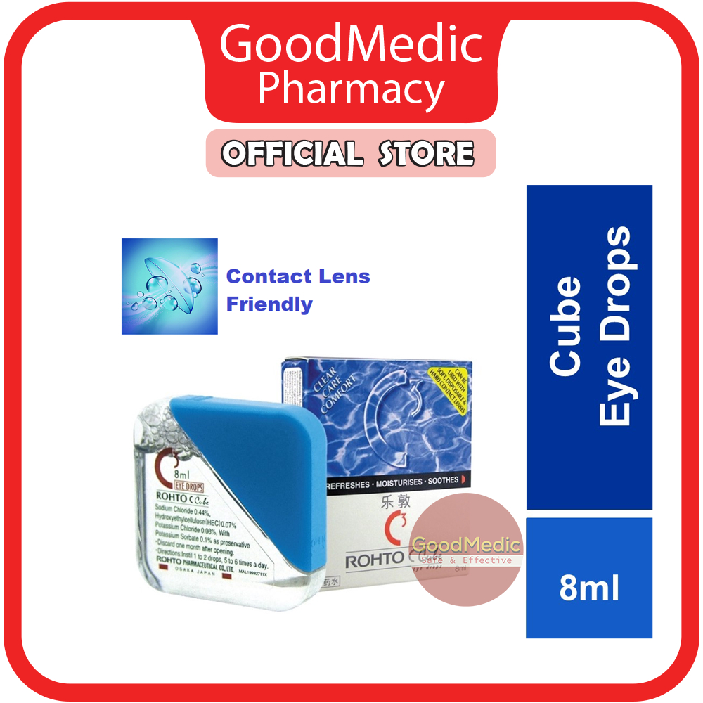 ROHTO C Cube Eye Drops 8ML for dry eyes (Contact-lens friendly ...