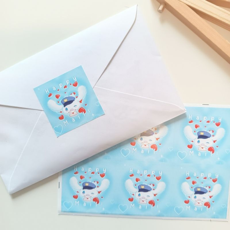 Happy Mail sticker mailing tag for envelopes parcels - BerieDuet ...