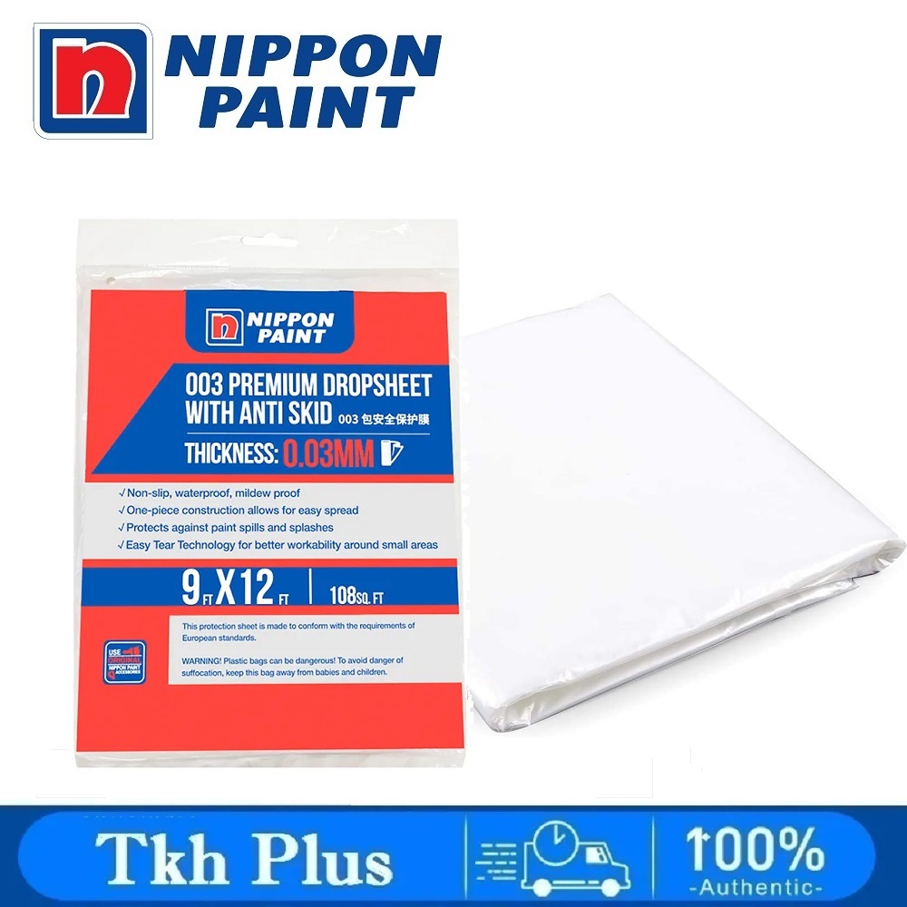 Nippon Paint Plastic Drop Cloth Protective Bag 9ft x 12ft Plastic Sheet ...