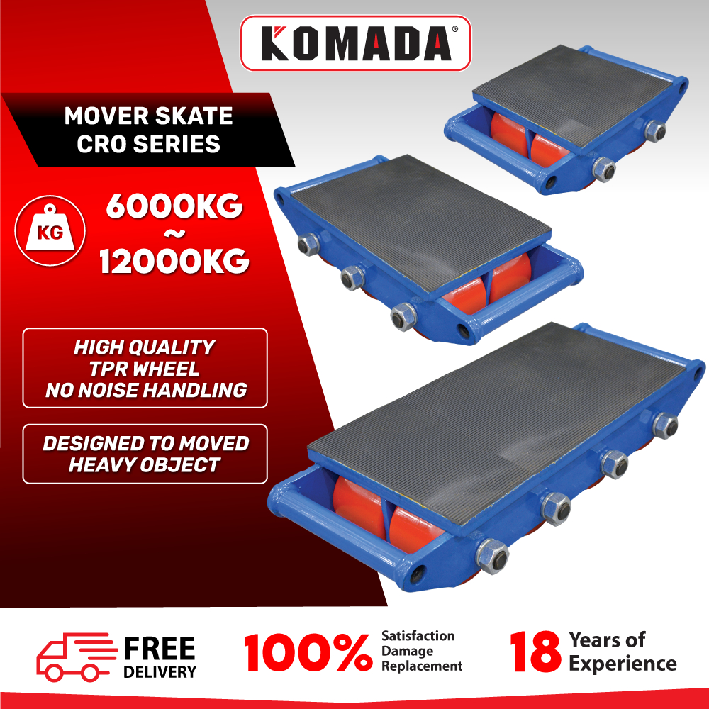 KOMADA™ (CRO) 6/8/12 Ton Mover Skate Fixed Skate Heavy Duty Industrial ...
