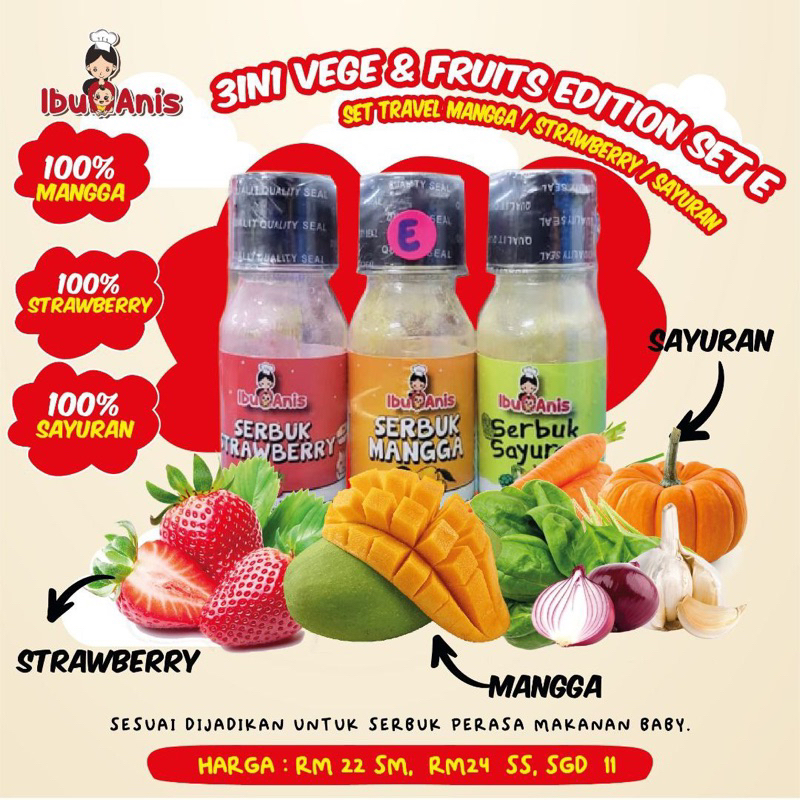 IBU ANIS SET E STRAWBERRY MANGO VEGGIE | Shopee Malaysia