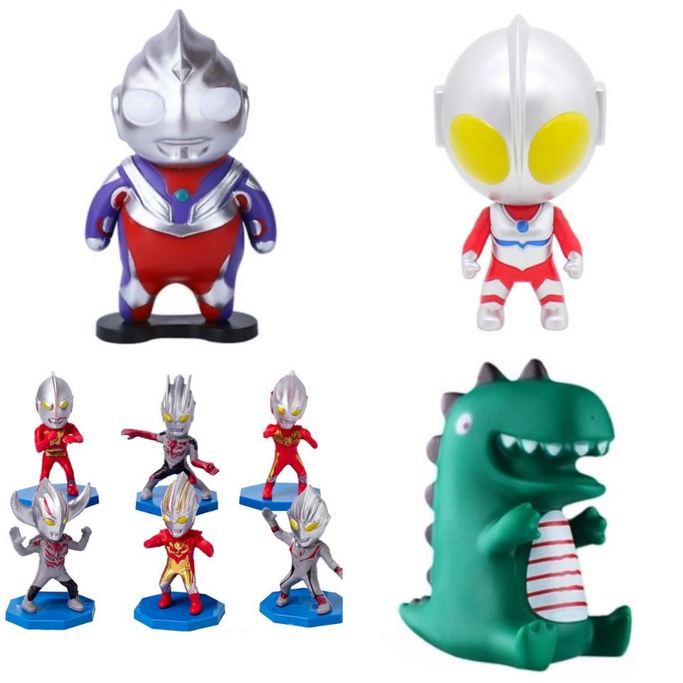 (Cake Topper Decoration) Ultraman Figurine 6pcs set l Big Head Ultraman ...