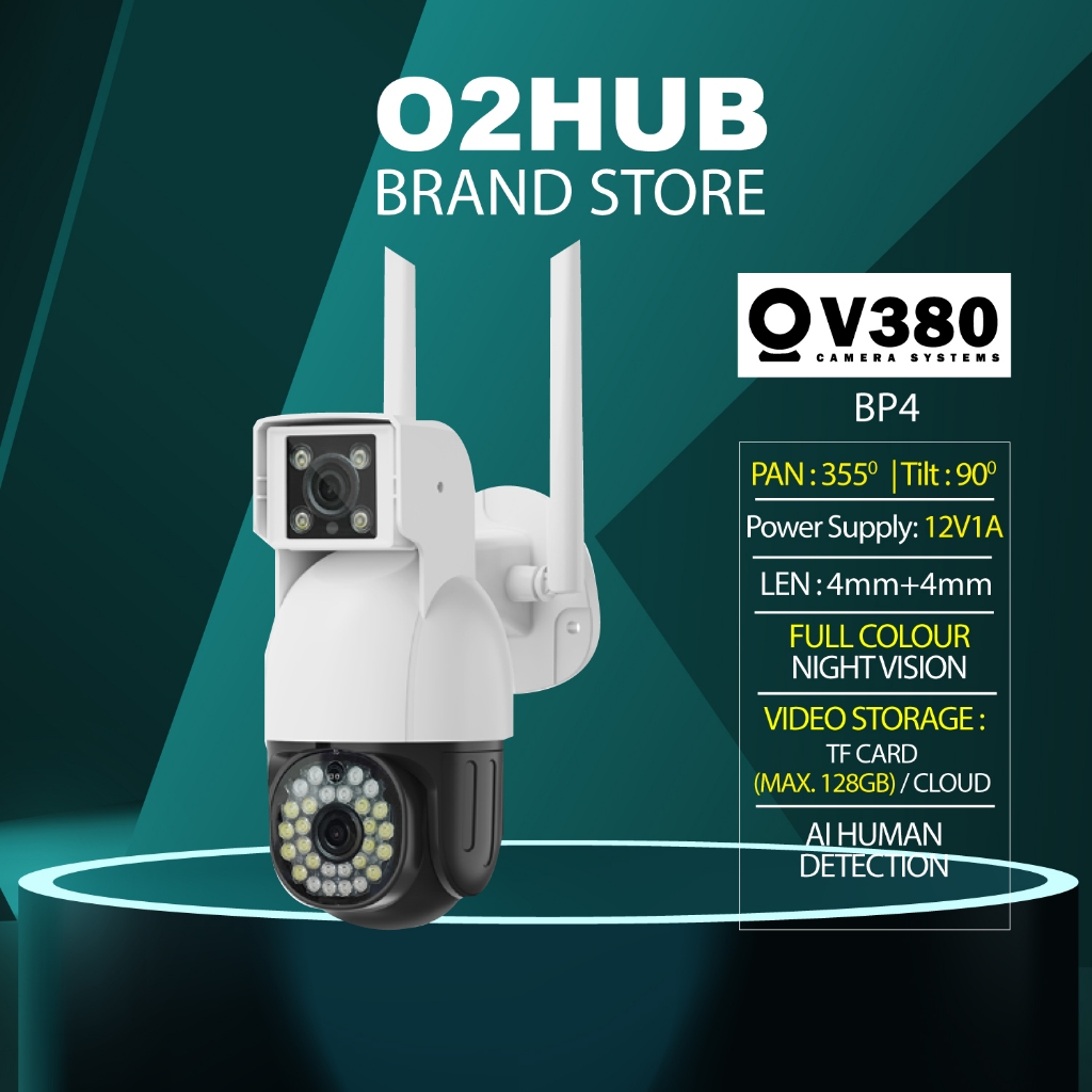 V380 BP4 4MP WIFI dual view linkage outdoor camera CCTV Pan: 355° Tilt ...