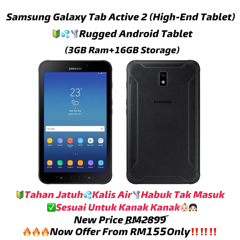 Samsung Galaxy Tab Active 2/3 8.0" Rugged Tablet Android 9.0 Untuk ...