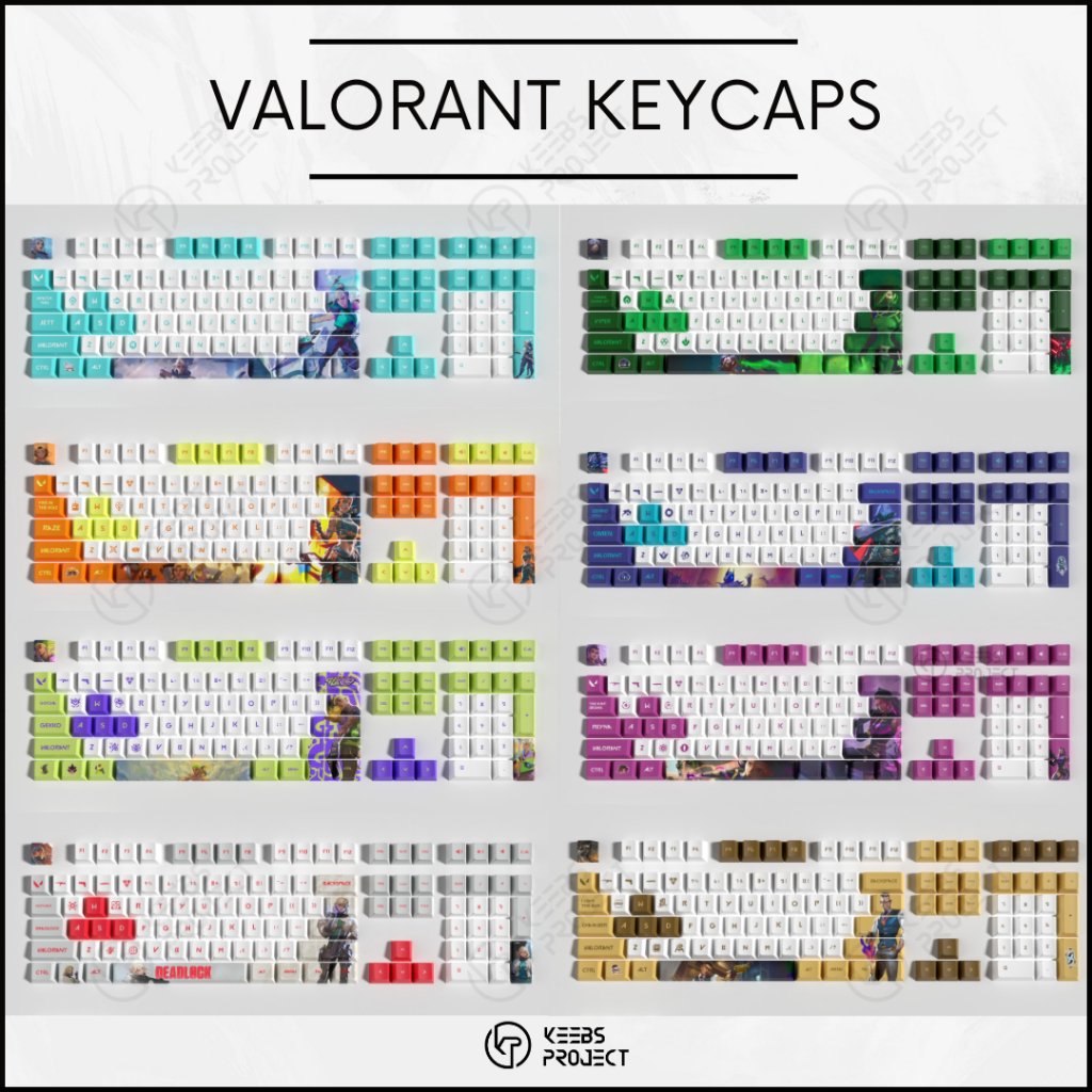 [Ready Stock] Valorant Keycaps Jett Sage Omen Killjoy Reyna Viper Raze ...