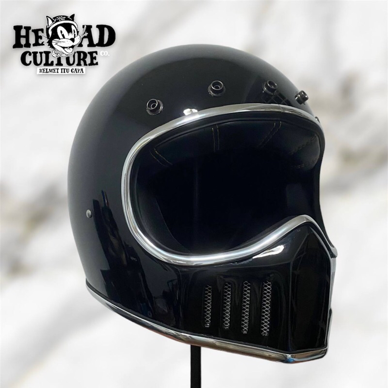 Moto X Fullface Classic Retro Custom Helmet | Shopee Malaysia