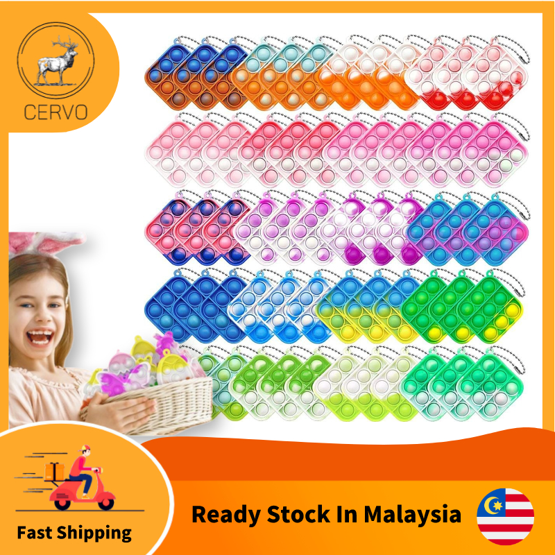 Pop it Keychain silicone pop it fidget toy pendant finger bubble ...