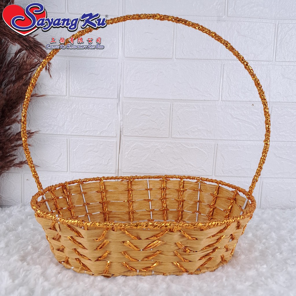 Basket Bertangkai / Basket Buah / Bekas hantaran / Bakul Buah / Bakul ...