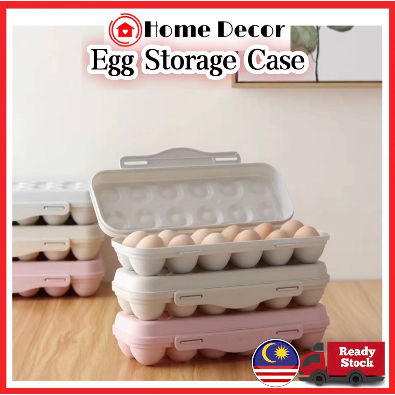 HomeDecorMY SAFETY LOCK Egg Storage Box Egg Container Bekas Simpanan ...
