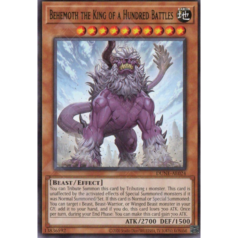 Yugioh DUNE-AE024 Behemoth the King of a Hundred Battles (R) | Shopee ...
